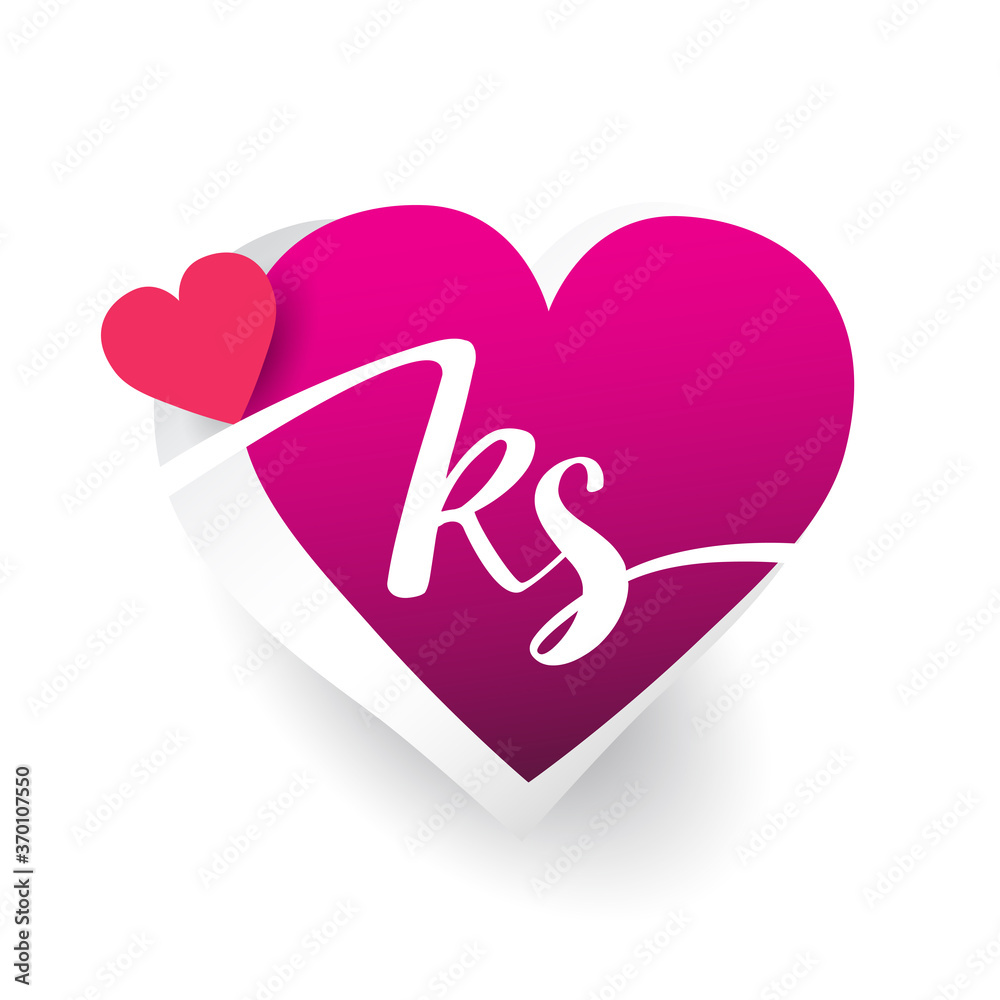 initial logo letter KS with heart shape red colored, logo design for ...
