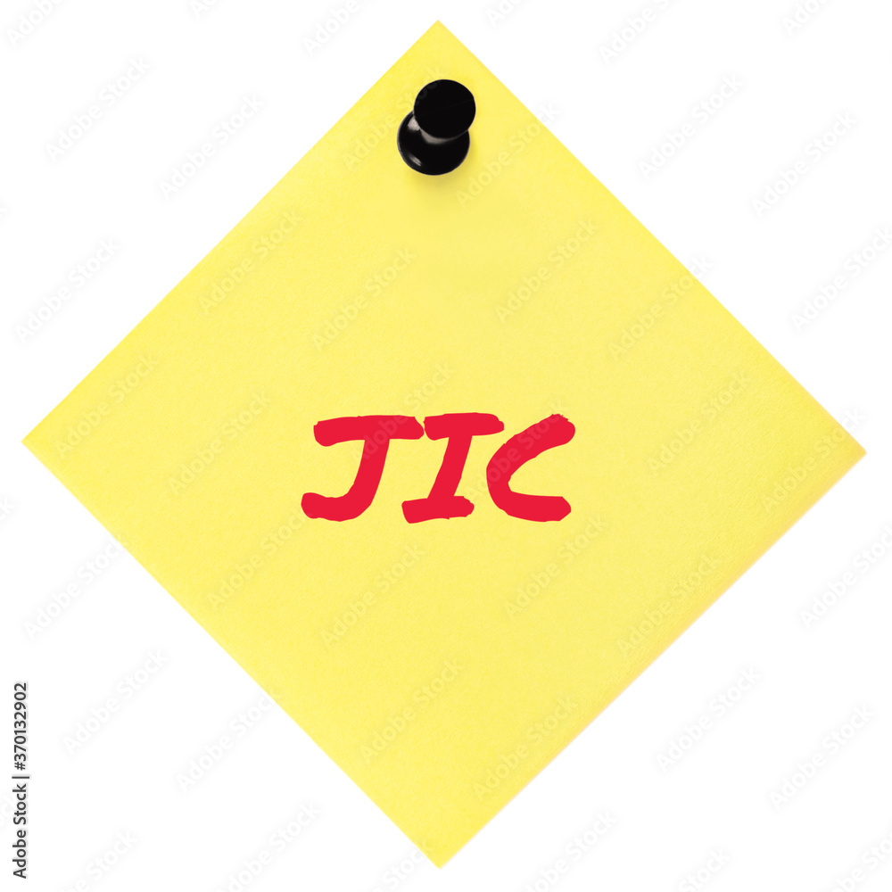 Just in case initialism JIC red marker written acronym text, isolated ...