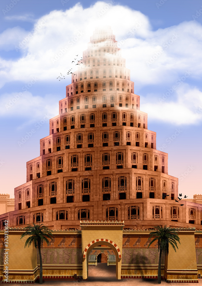 Tower of Babel from Bible Genesis Stock Illustration | Adobe Stock