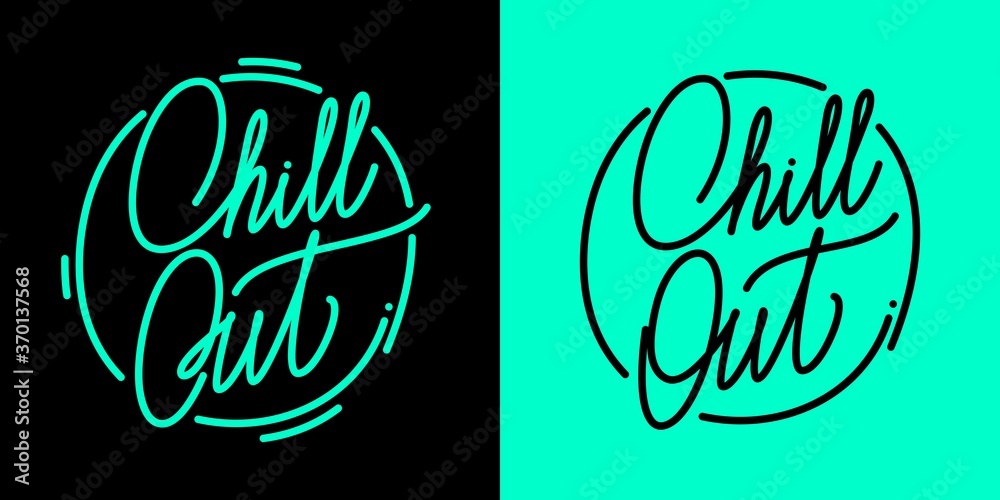 Abstract Hand Written Calligraphy Chill Out Vector Illustration ...