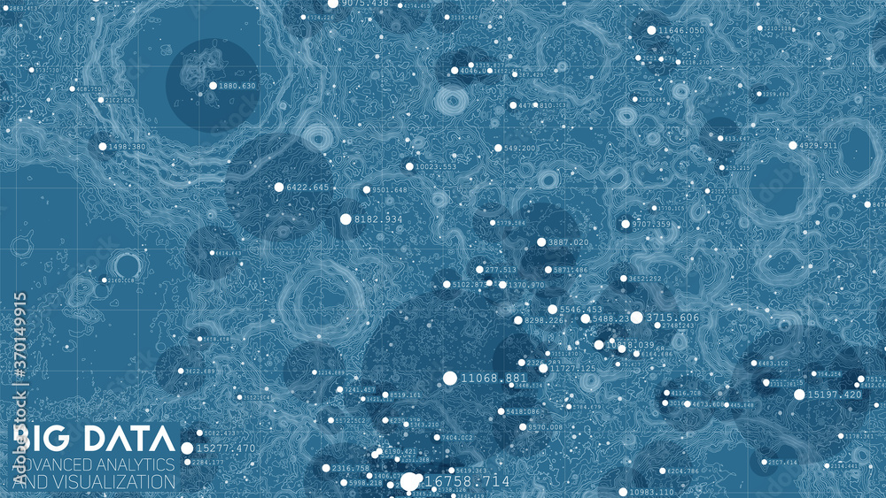 Moon terrain big data visualization. Space futuristic map infographic ...