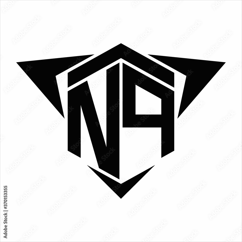 NP Logo monogram with wings arrow around design template on white ...