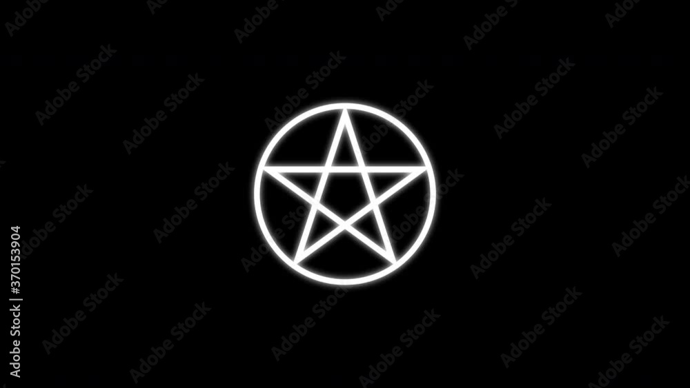 Pentagram five-pointed star. Animated magic sign. Transparent ...