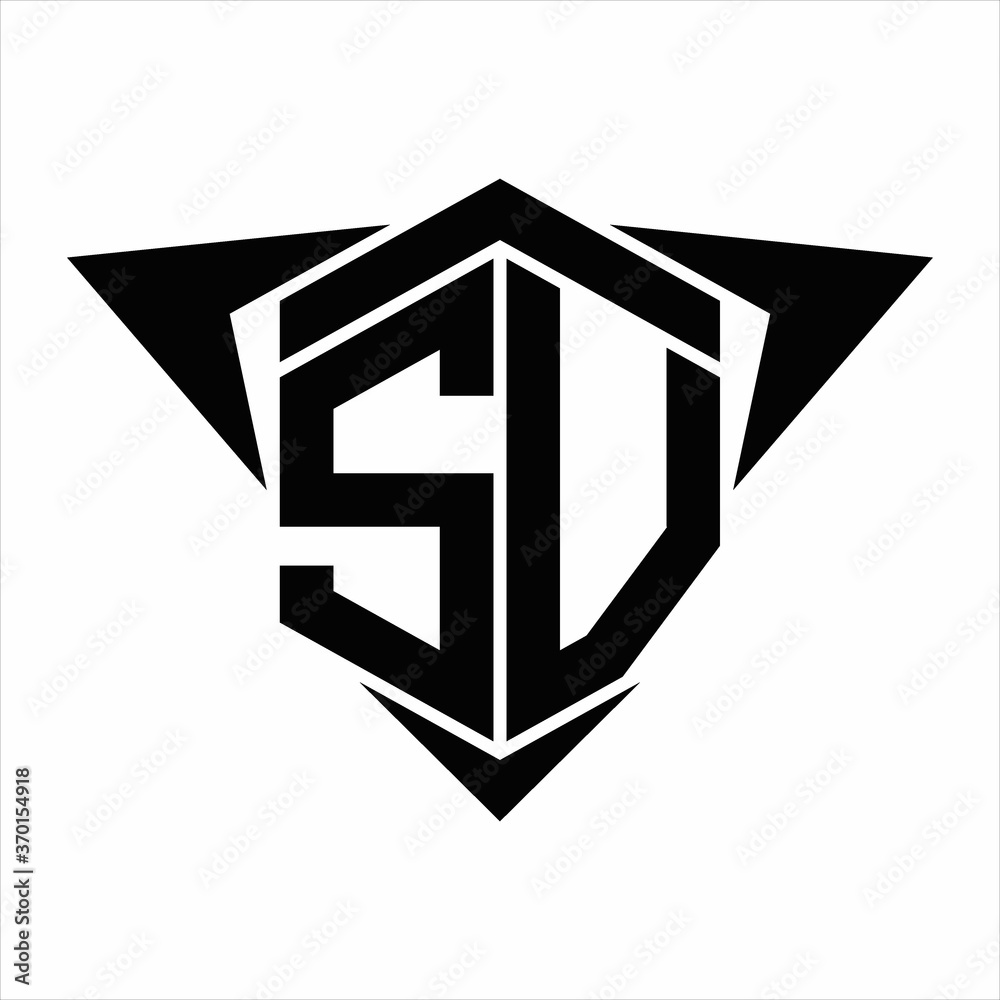 SV Logo monogram with wings arrow around design template on white ...