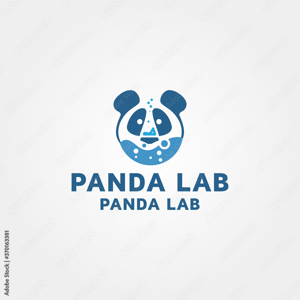 Panda Lab logo design template idea and inspiration Stock Vector ...