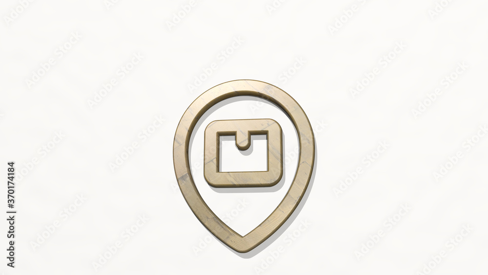 style three pin box made by 3D illustration of a shiny metallic ...