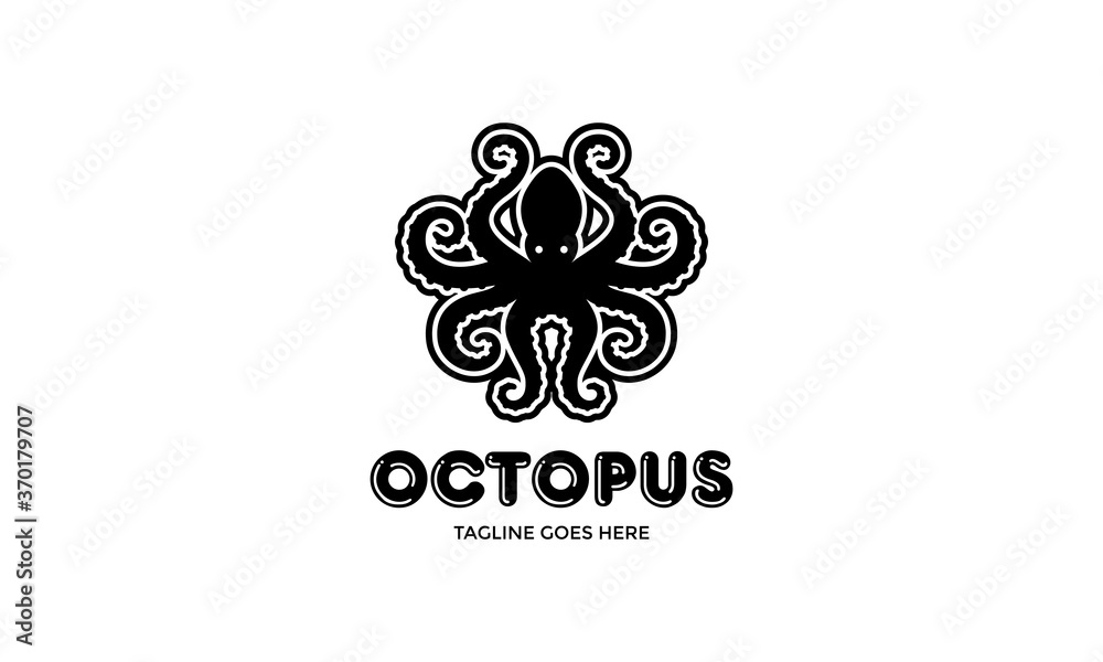 Octopus logo graphic icon. Octopus sign isolated on white background ...