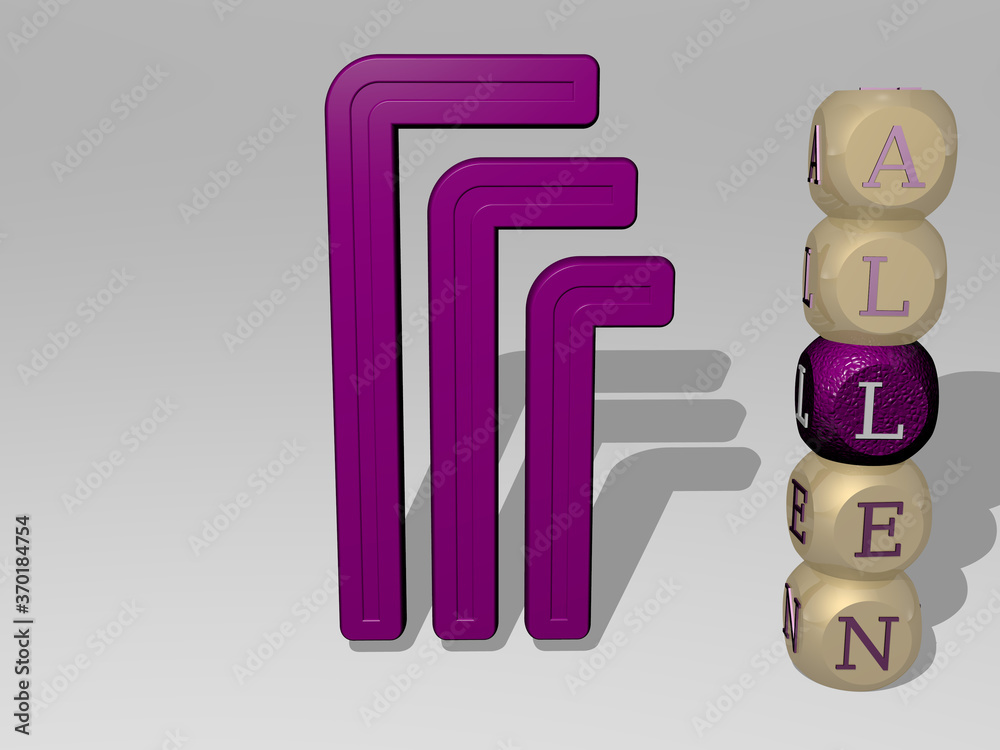 3D illustration of ALLEN graphics and text around the icon made by ...