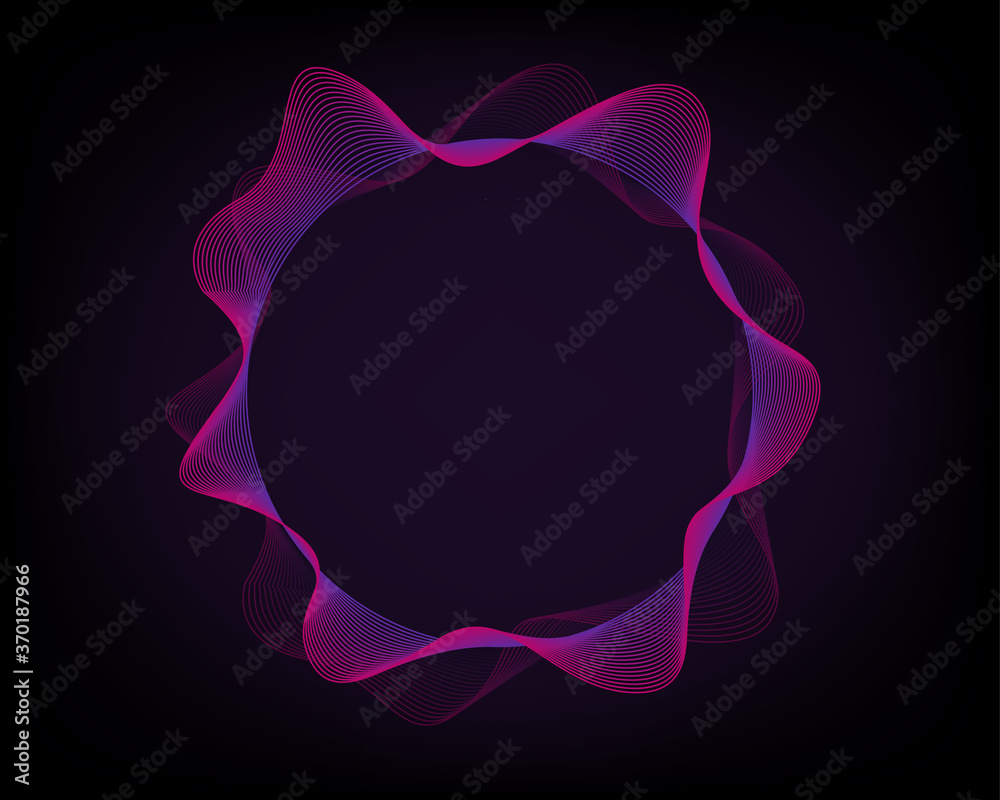 Abstract radial line background. Curve sound wave vector graphic ...