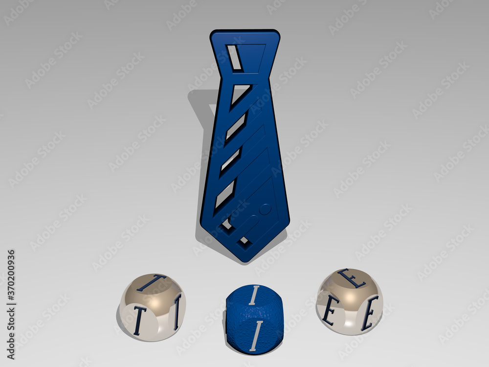 3D representation of TIE with icon on the wall and text arranged by ...