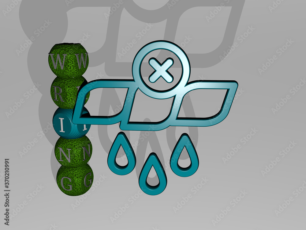 3D illustration of wring graphics and text around the icon made by ...