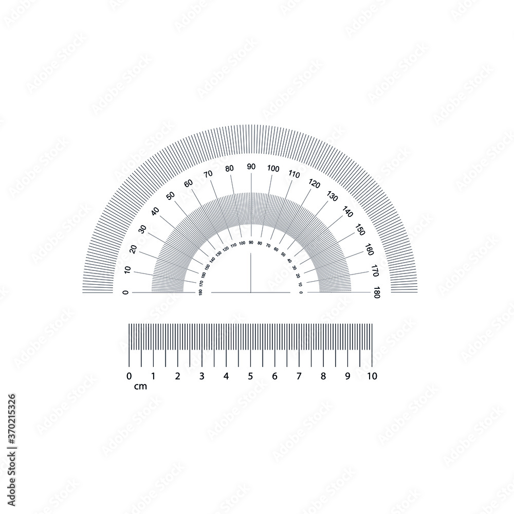 Protractor isolated on white background. measure angles in degrees ...