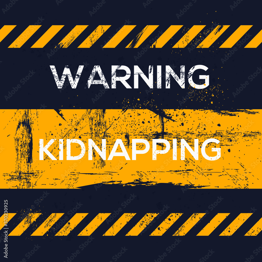 Warning sign (kidnapping), vector illustration. Stock Vector | Adobe Stock