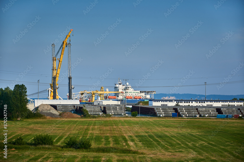 Sassnitz-Mukran, MV / Germany - 06-07-2020: ussion laying ship ...