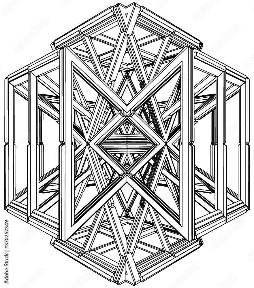 Abstract Construction Structure Vector. Illustration Isolated On White ...