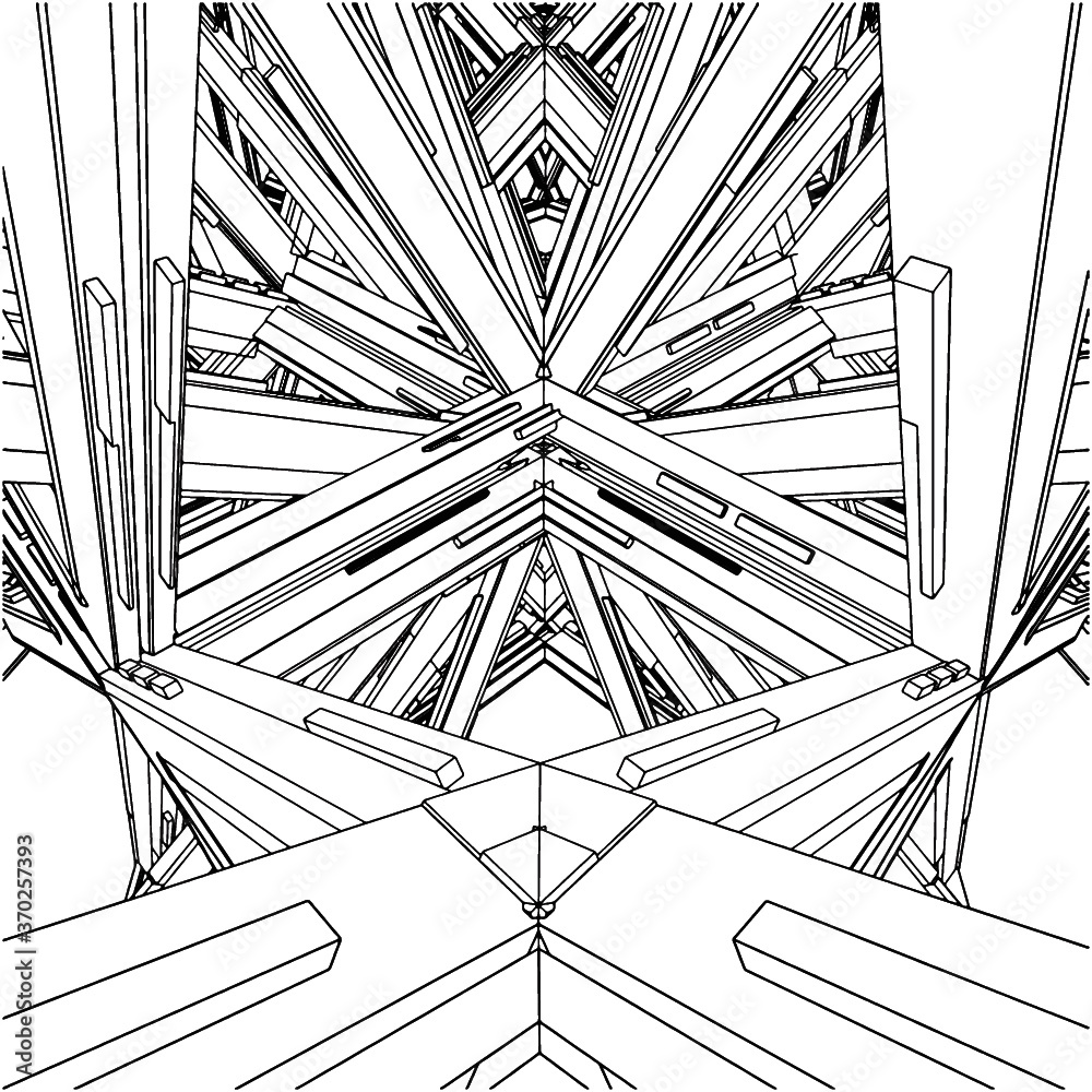 Abstract Construction Structure Vector. Illustration Isolated On White ...