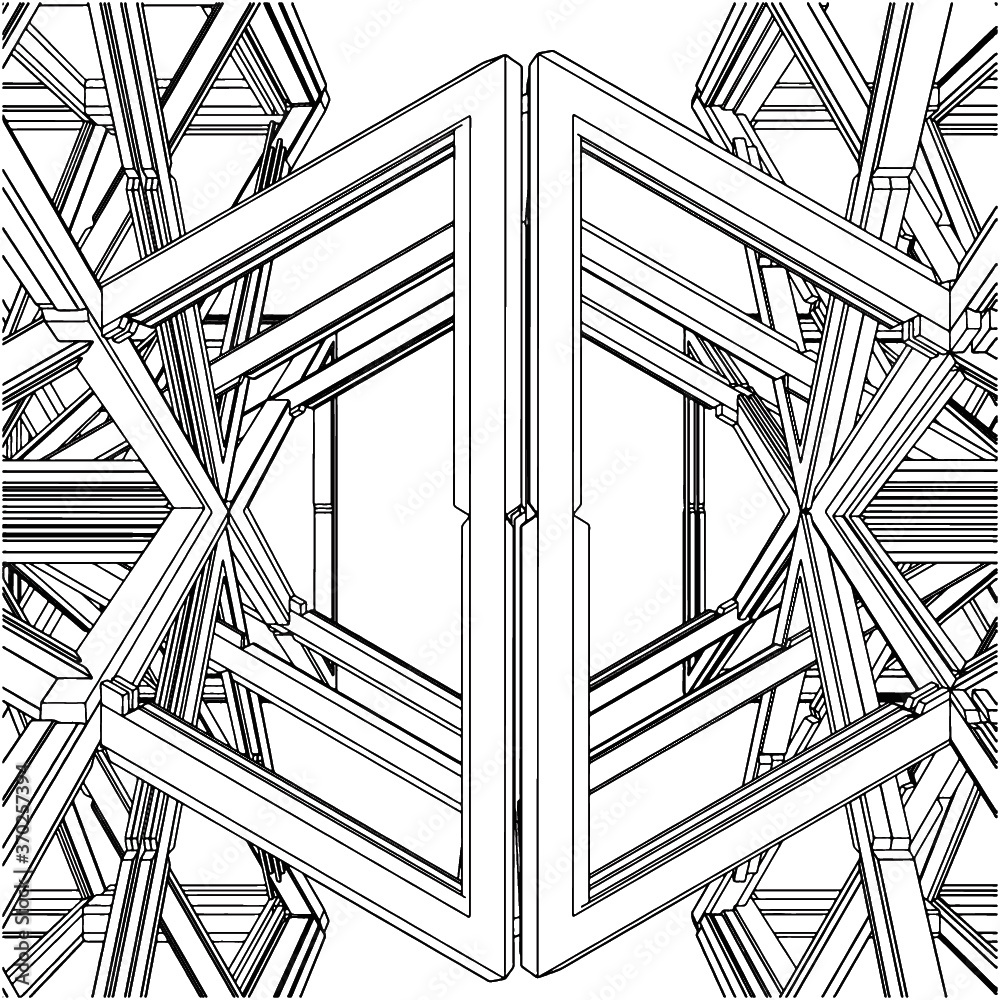 Abstract Construction Structure Vector. Illustration Isolated On White ...