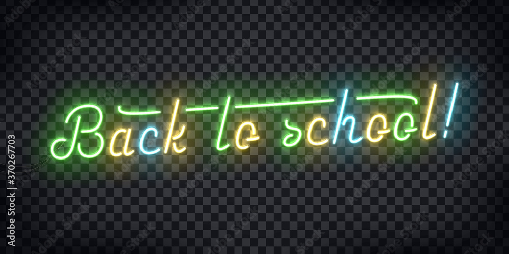 Vector realistic isolated neon sign of Back To School logo for template ...