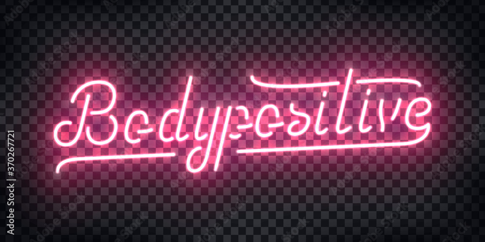 Vector realistic isolated neon sign of Bodypositive logo for template ...