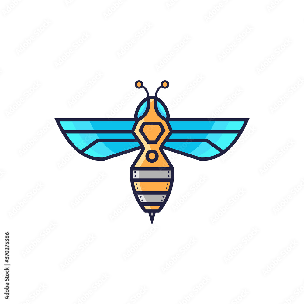 logo design bee robot vector Stock Vector | Adobe Stock