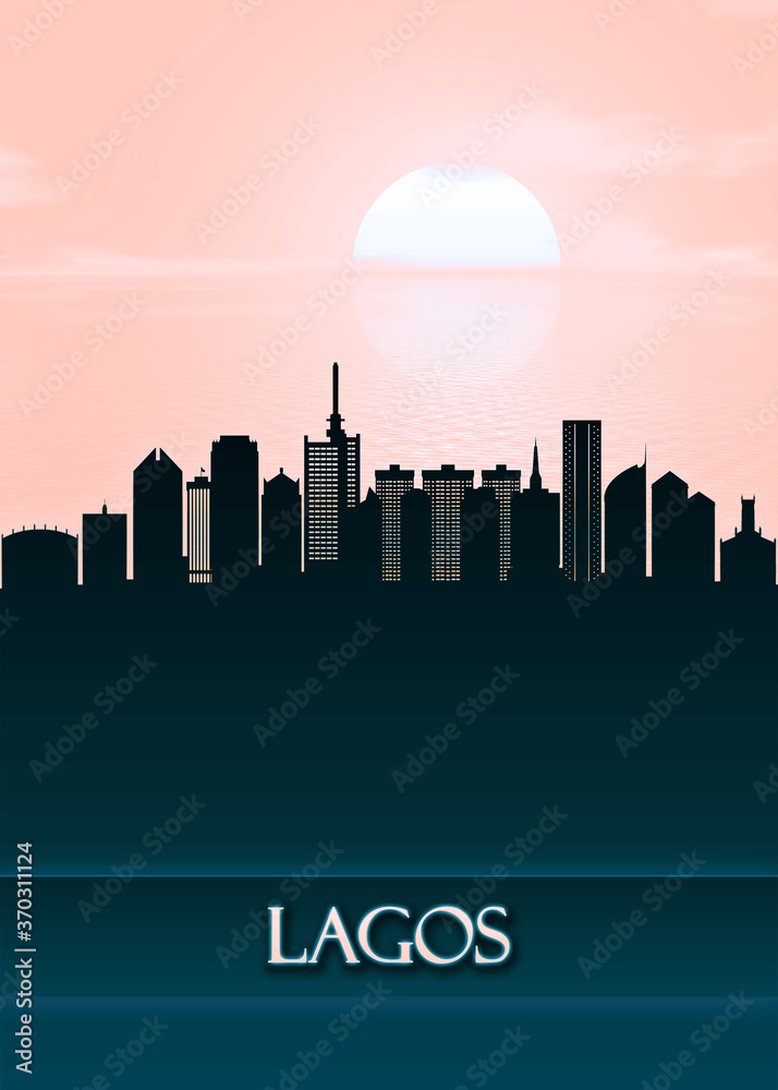 Lagos City Skyline Stock Illustration | Adobe Stock