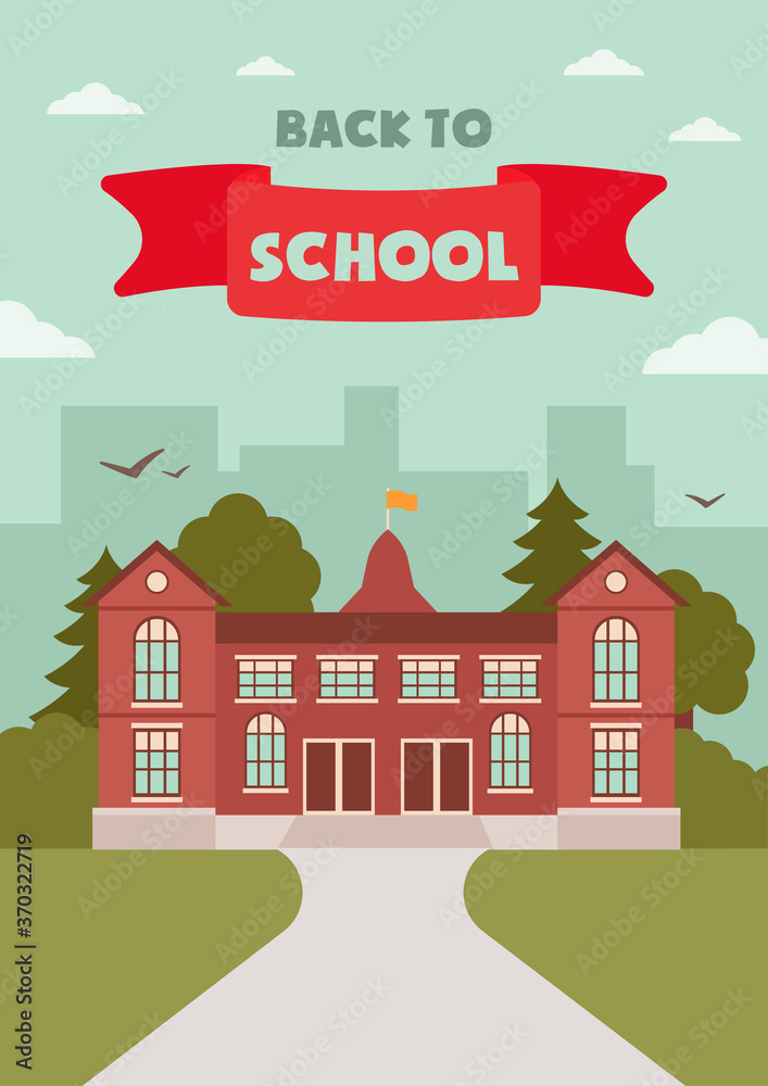 Vector poster concept that encourages schoolchildren to go back to ...