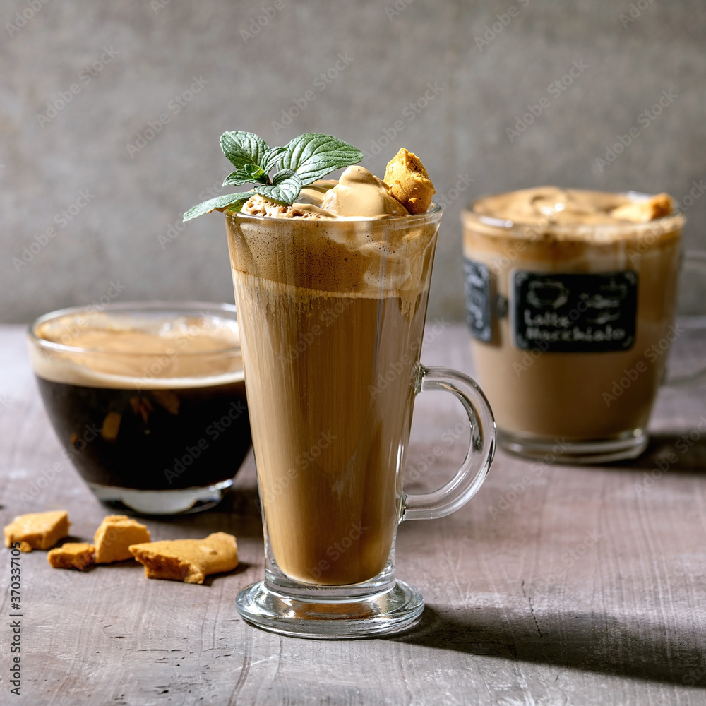 Dalgona frothy coffee trend korean drink latte espresso with coffee ...