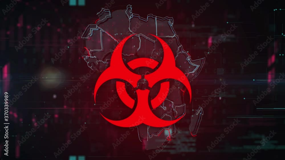 Biohazard Africa map glitch effect background. Motion graphic 2d design ...