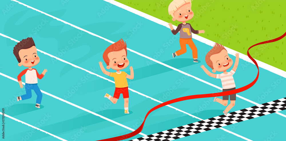 Boy Running Track Clipart