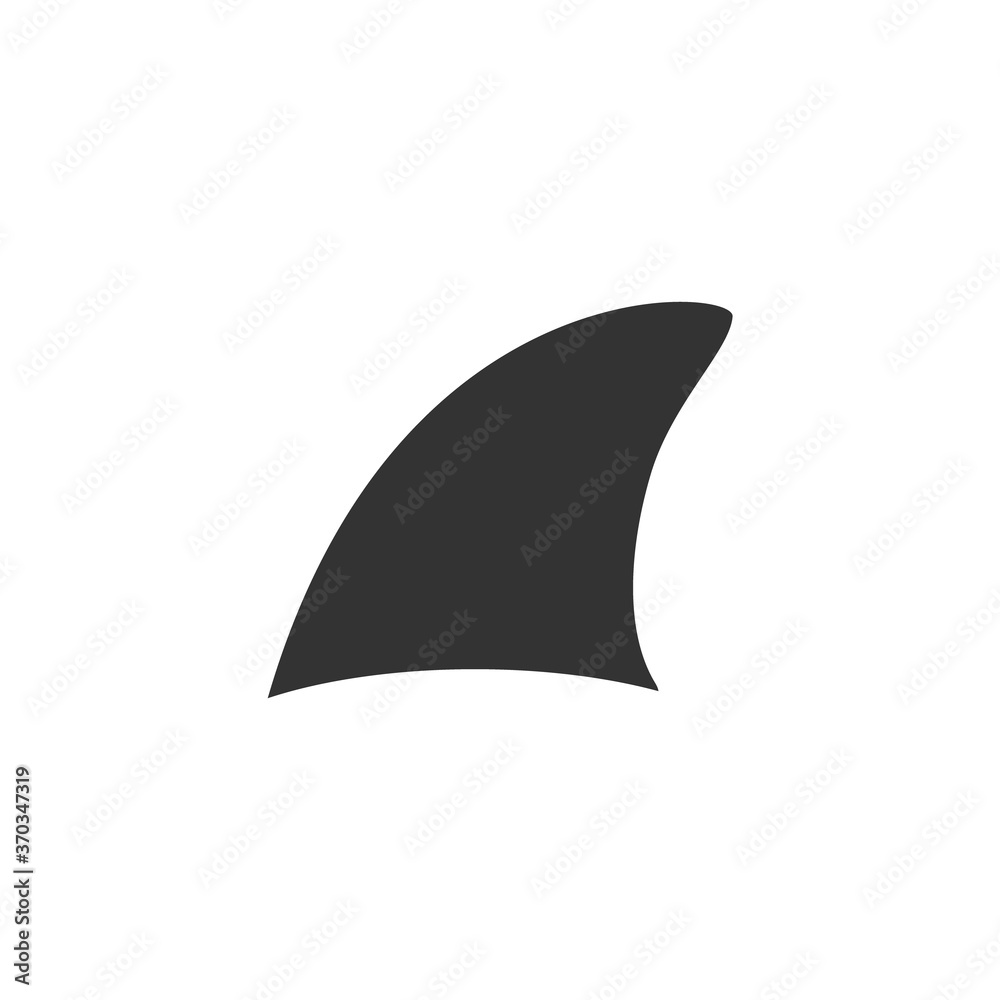 Shark fin symbol vector illustration isolated on white background. Fish ...