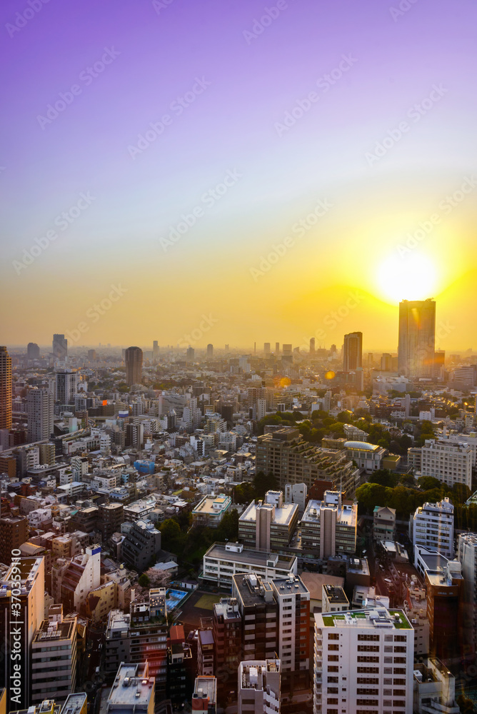 Landscape of tokyo city skyline in Aerial view with skyscraper, modern ...