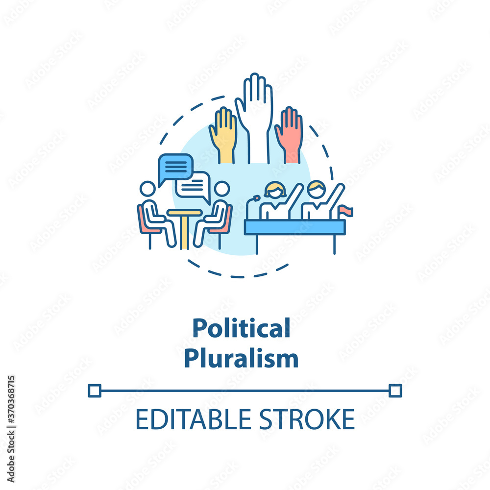 Political pluralism concept icon. Political diversity idea thin line ...