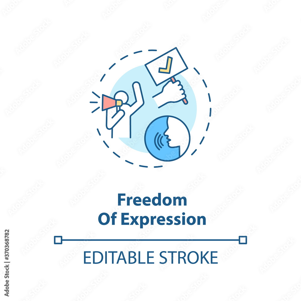 Freedom of expression concept icon. Freedom of speech idea thin line ...