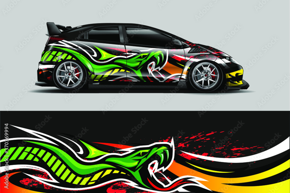 car decal design vector kit. abstract background graphics for vehicle ...