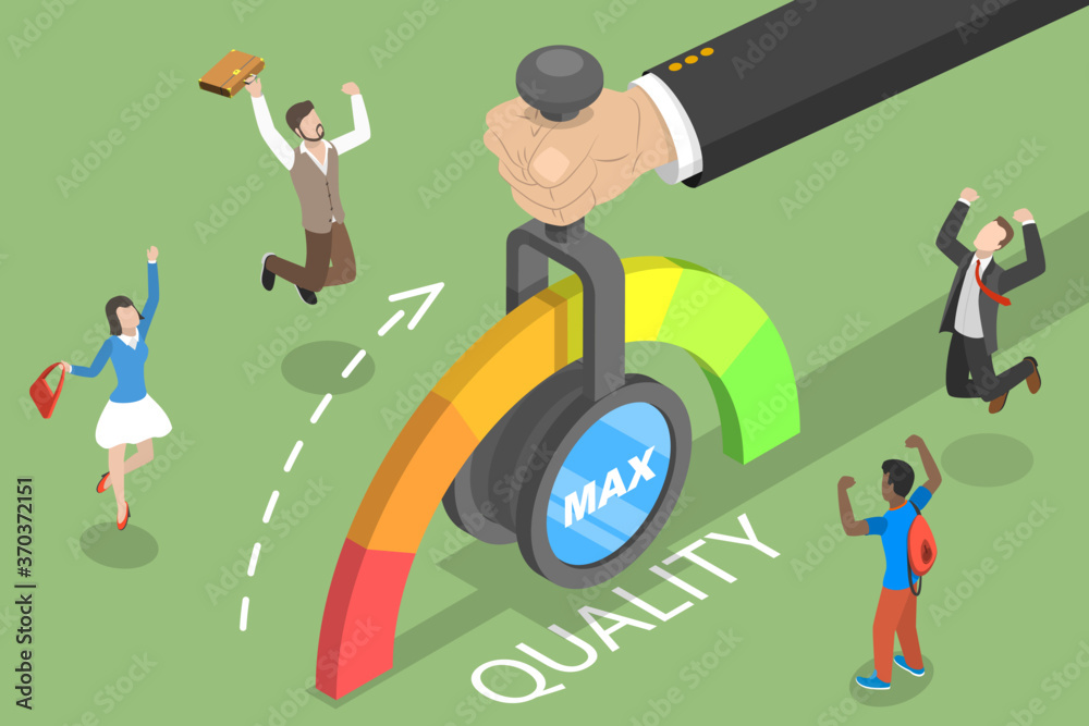 3D Isometric Flat Vector Conceptual Illustration of QI, Quality ...