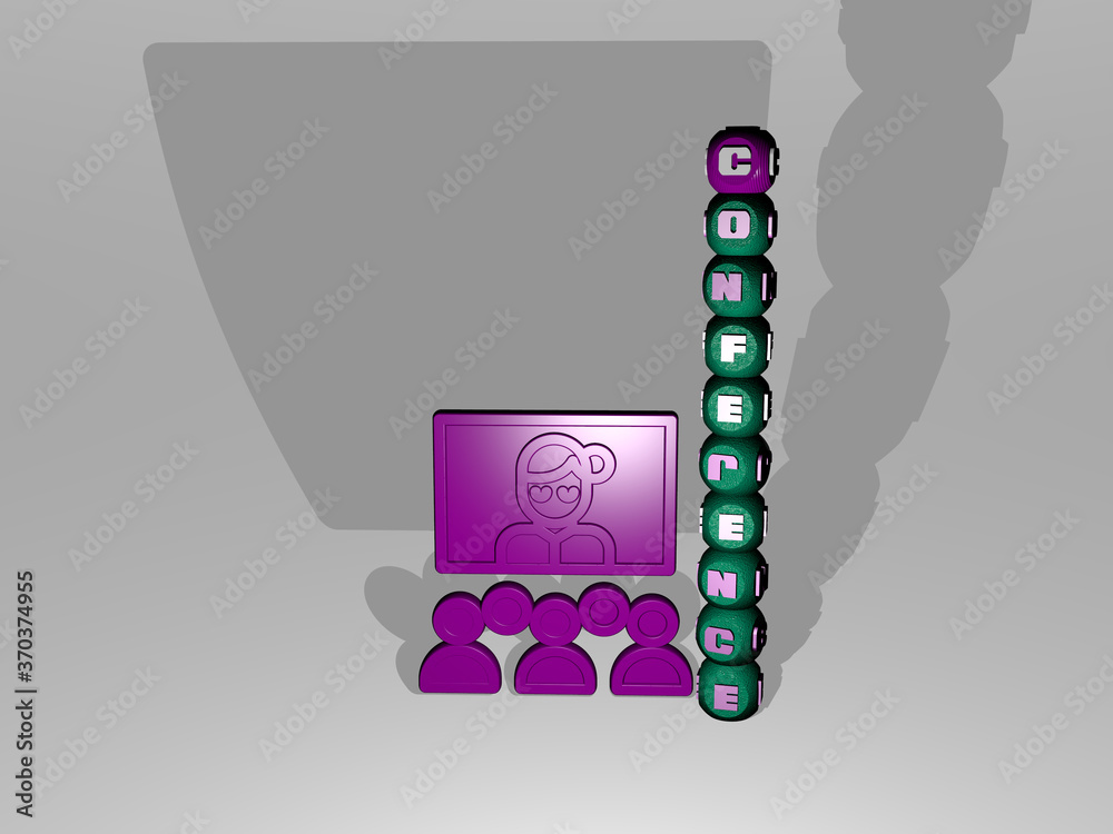 3D illustration of CONFERENCE graphics and text around the icon made by ...