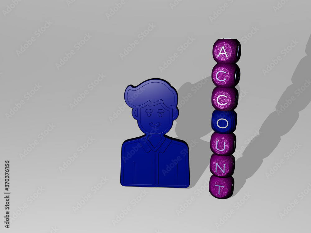 3D illustration of account graphics and text around the icon made by ...