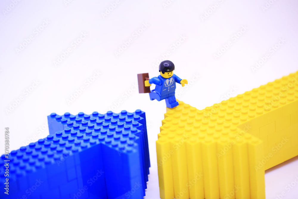 Hong Kong - August 13 2019: the Lego mini characters is walking on the ...