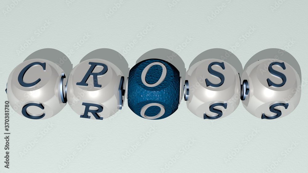 ภาพประกอบสต็อก cross combined by dice letters and color crossing for ...