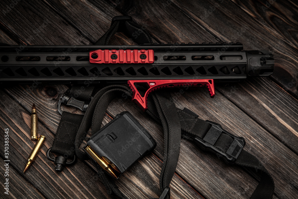 Modern automatic rifle isolated on white. Weapons for police, special ...