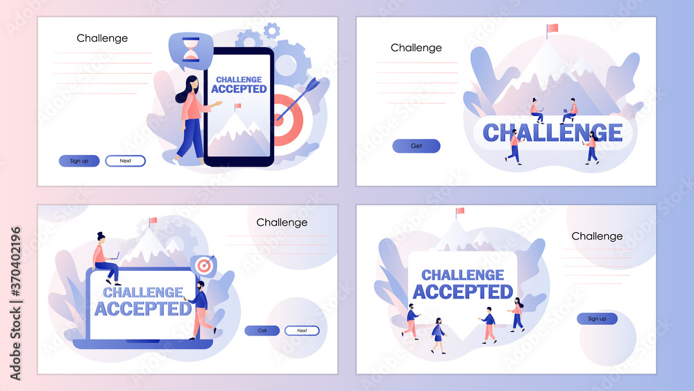Challenge Accepted big text. Business. Screen template for mobile smart ...