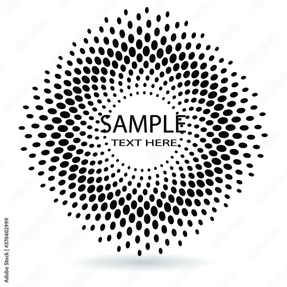 Halftone dots in circle form. round logo . vector dotted frame . design ...