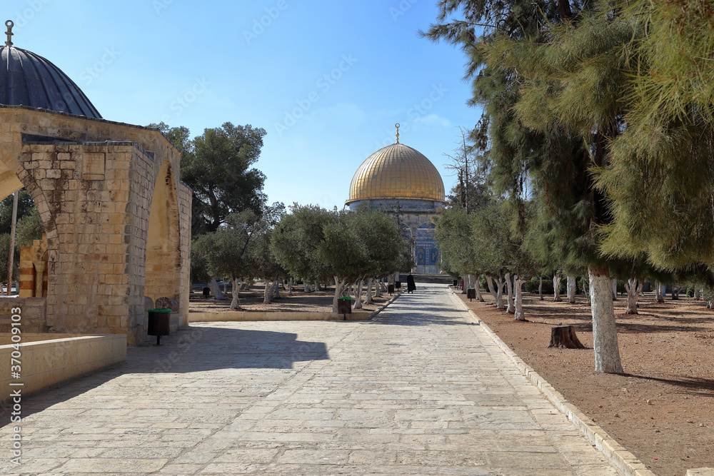 Dome of the Rock.Temple Mount. Al-Aqsa Mosque. Dome of the Rock.Temple ...