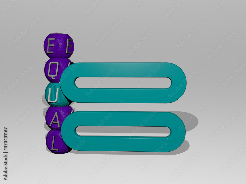 3D illustration of equal graphics and text around the icon made by ...