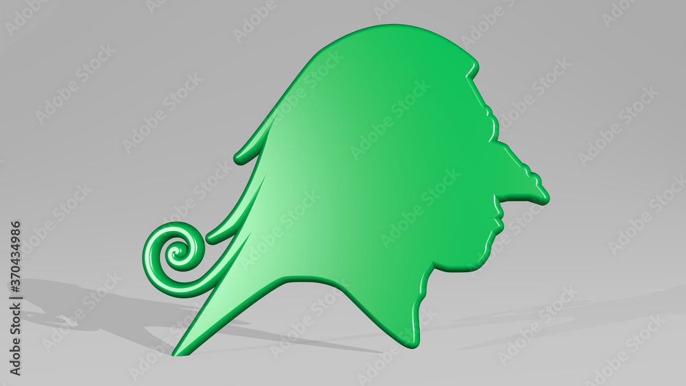 native american man from a perspective with the shadow. A thick ...