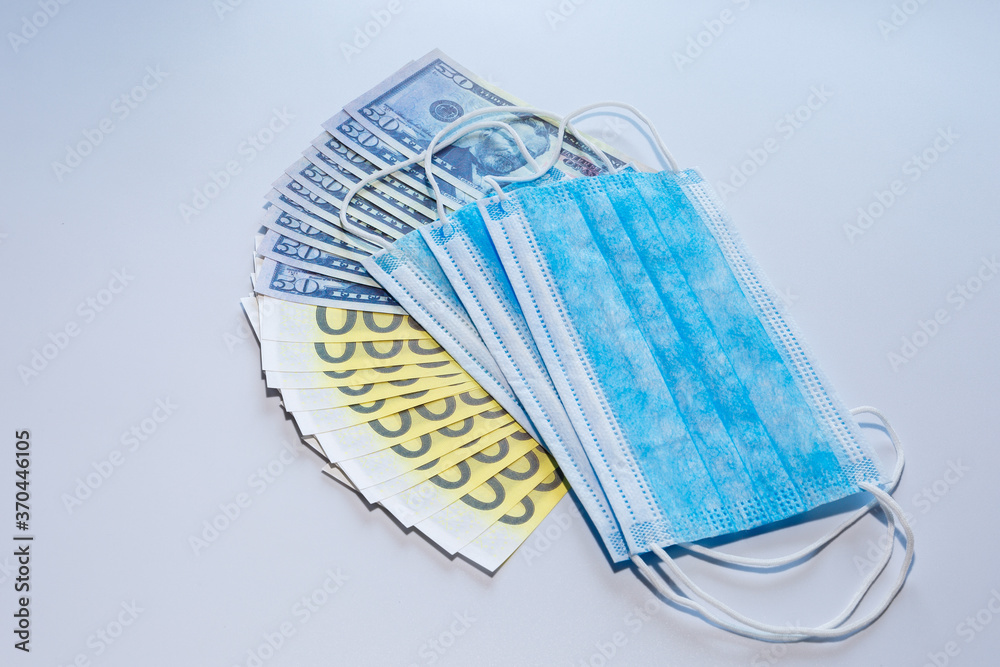 The concept of rising prices and scarcity of medical masks in the world ...