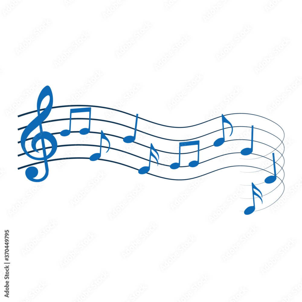 Blue music notes, isolated vector illustration. Stock Vector | Adobe Stock