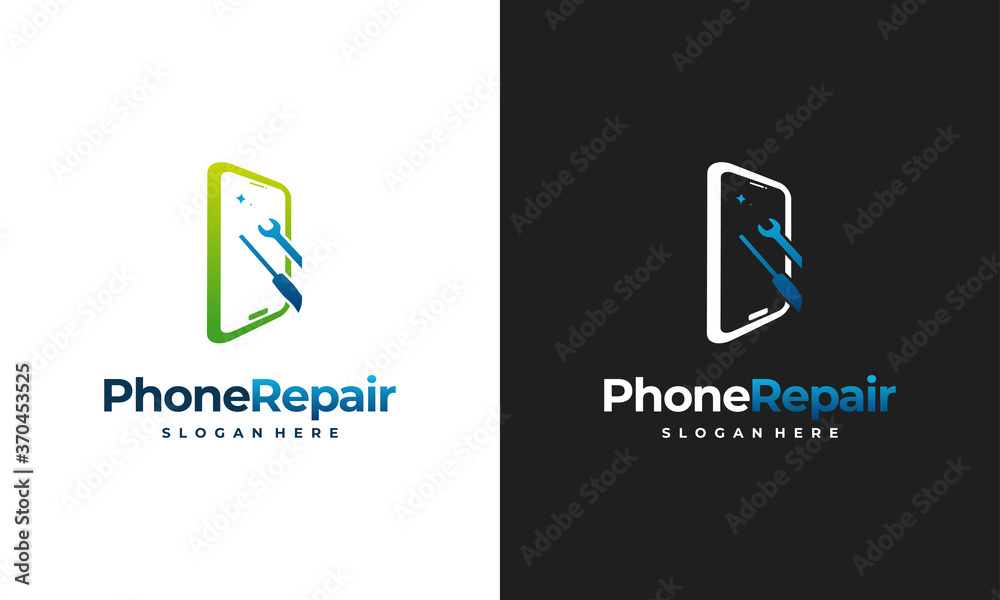 Phone Service logo designs concept, Phone Repair logo template Stock ...