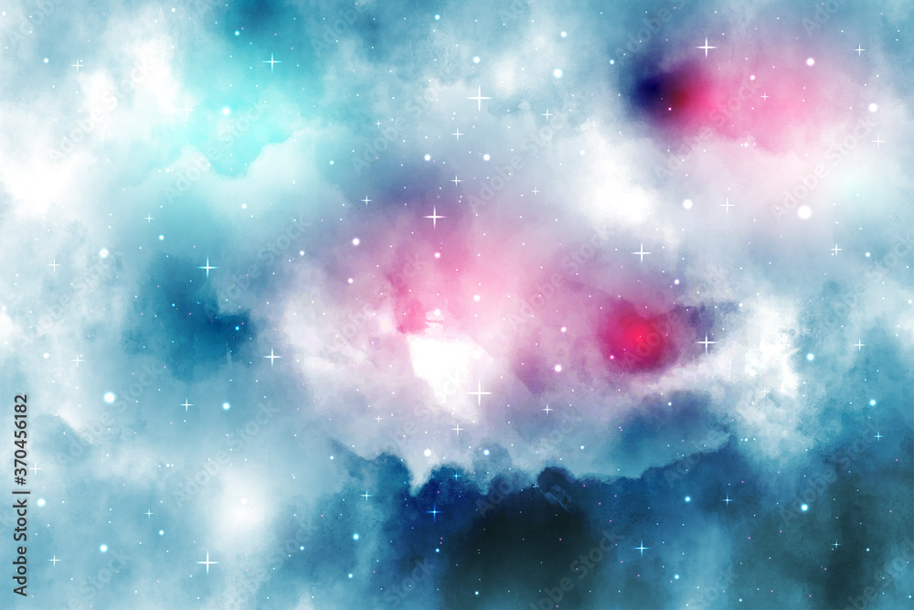 Dream galaxy background with shining stars and nebula, Vector cosmos ...