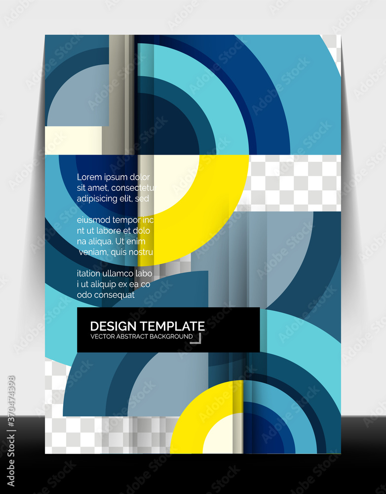 Circle design a4 flyer print template, annual report design Stock ...